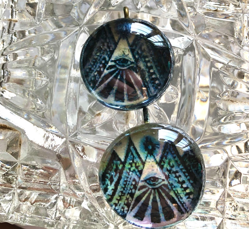 Trippy All Seeing Eye Evil Eye Pyramid Handmade Glass Pendant - Etsy