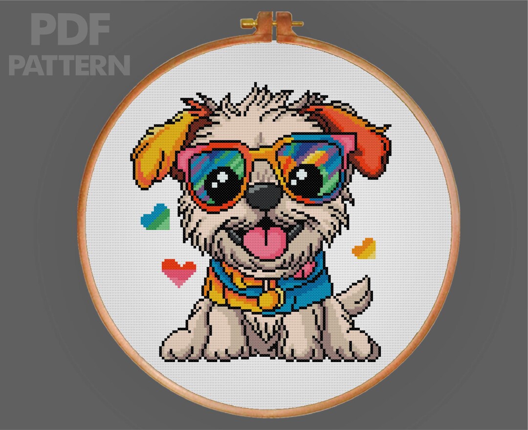 Cute Dog Cross Stitch Pattern Pet Cross Stitch Pattern Puppy Cross ...
