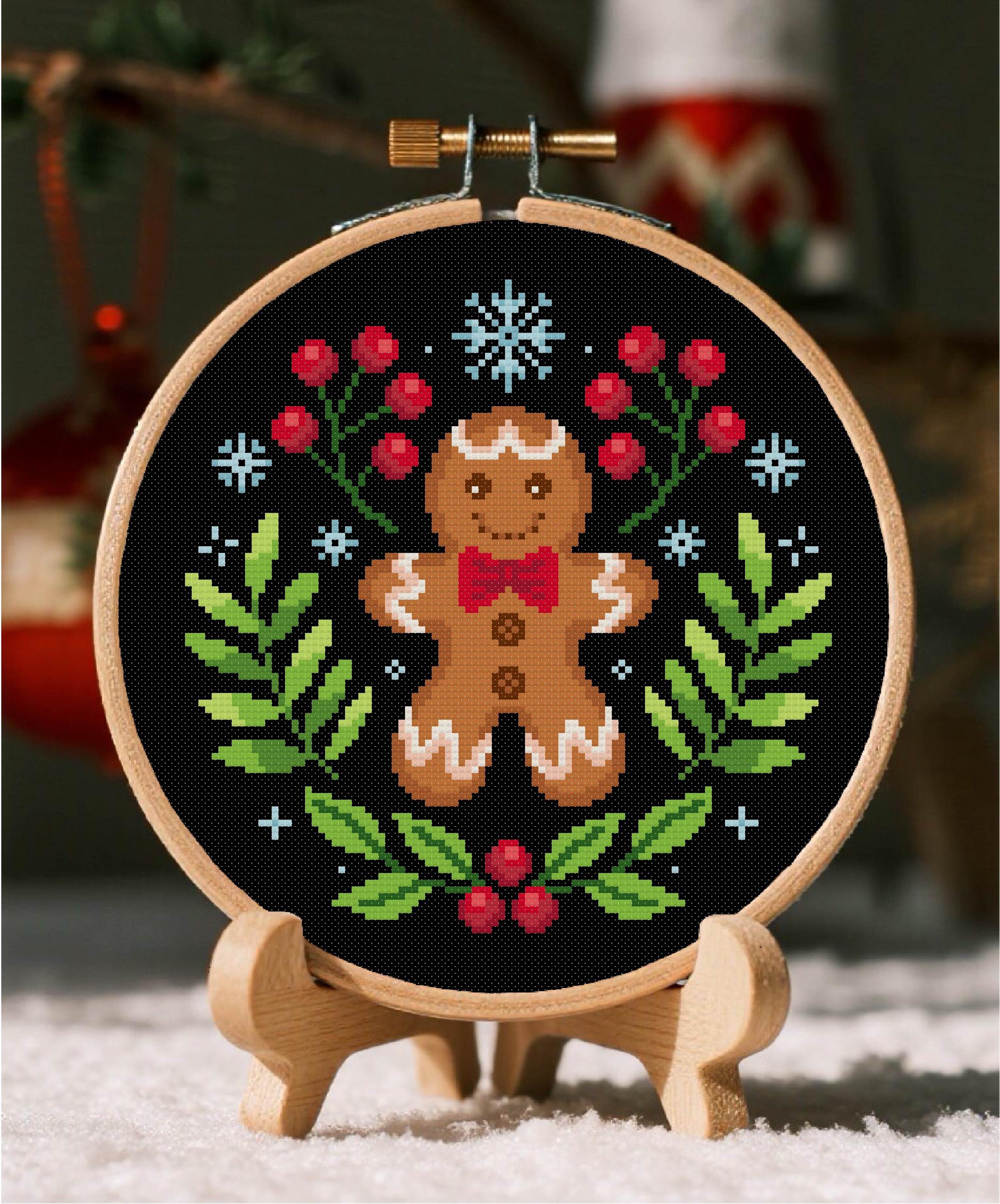 Gingerbread Man Cross Stitch Pattern Winter Cross Stitch Christmas ...