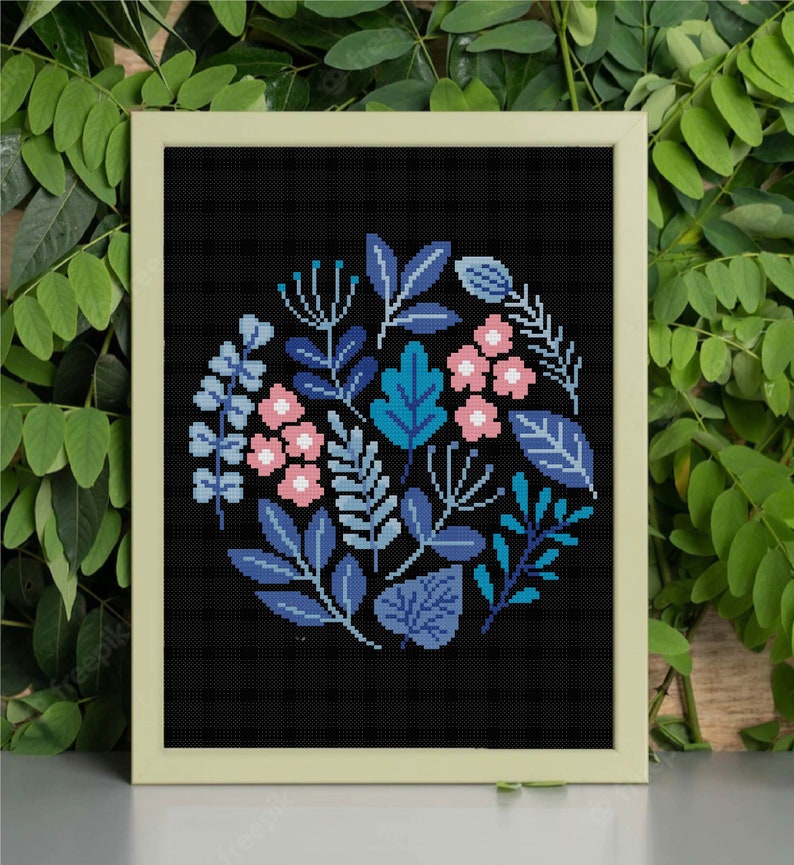 Leaf Cross Stitch Pattern Flower Cross Stitch Green Leaves - Etsy