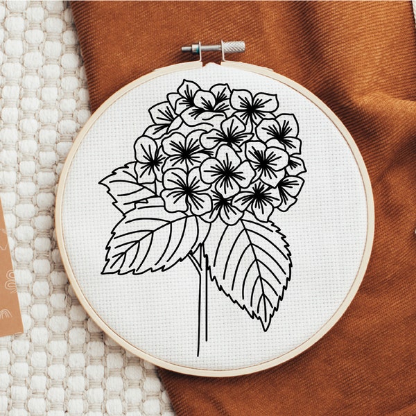 Hydrangea Embroidery - Etsy