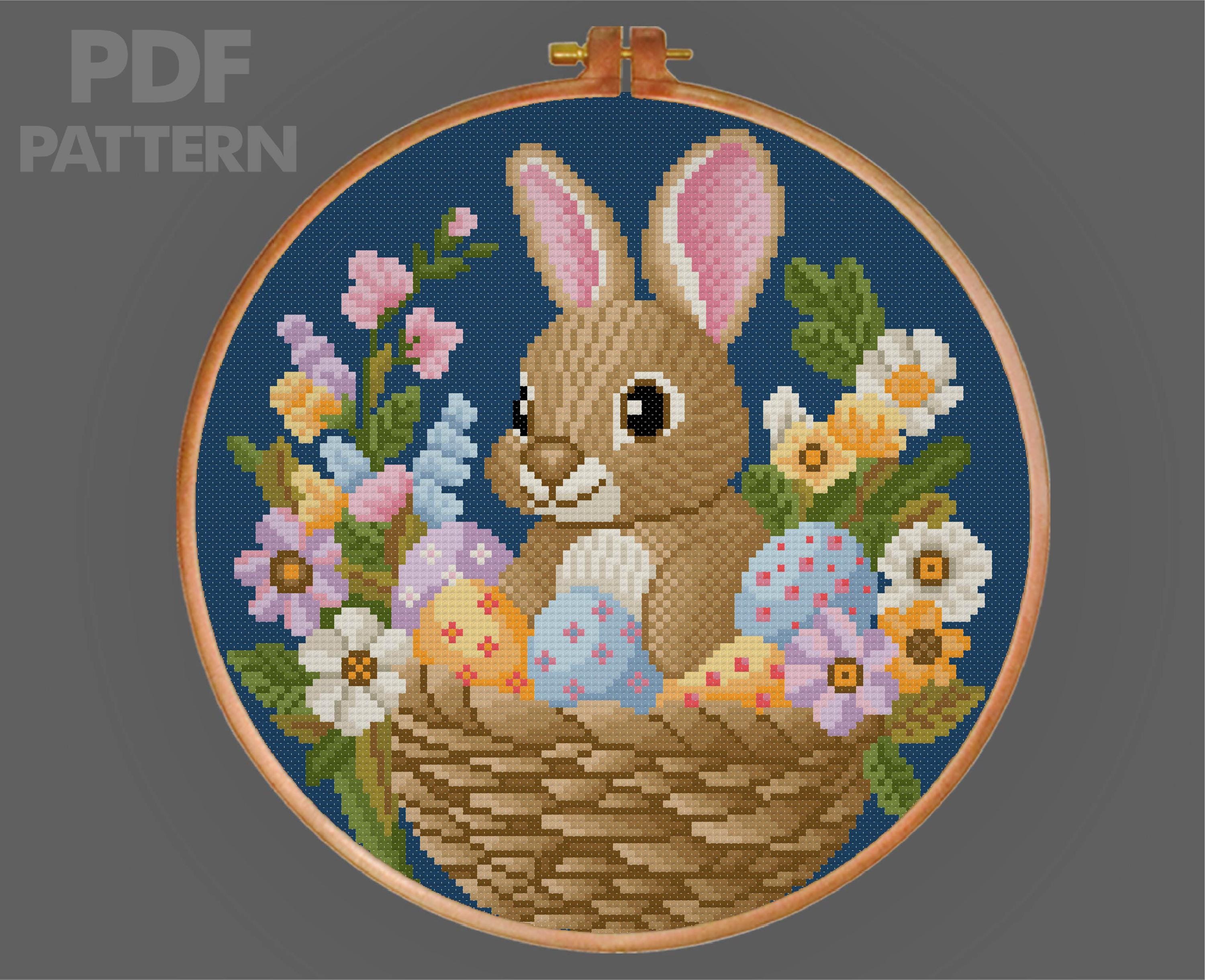 Easter Bunny Cross Stitch Pattern Easter Eggs Cross Stitch Pattern ...