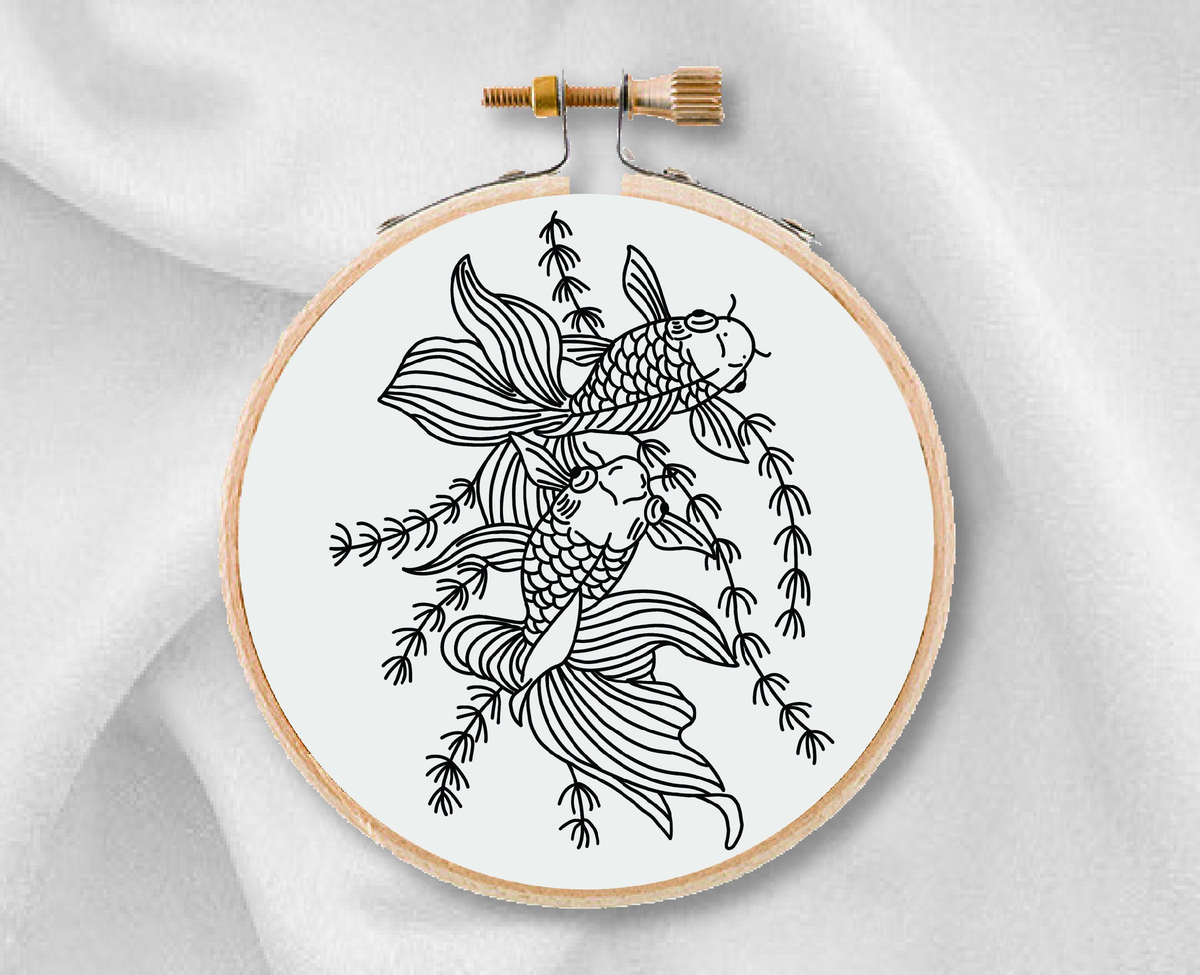 Goldfish Embroidery Pattern / Fish Hand Embroidery / Fish Hoop - Etsy