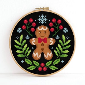 Gingerbread Man Cross Stitch Pattern Winter Cross Stitch Christmas ...