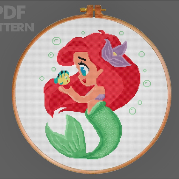 Mermaid Cross Stitch Pattern - Etsy