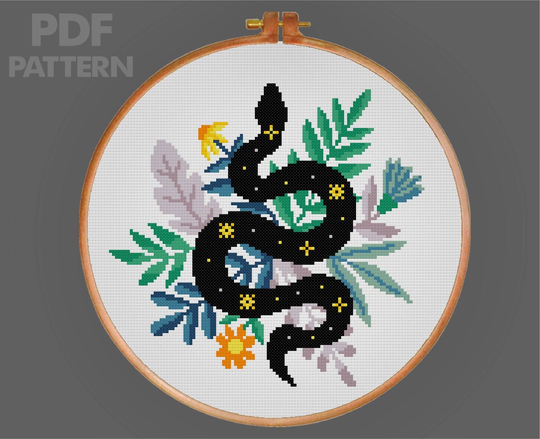 Snake Cross Stitch Pattern Star Cross Stitch Flower Cross Stitch PDF ...