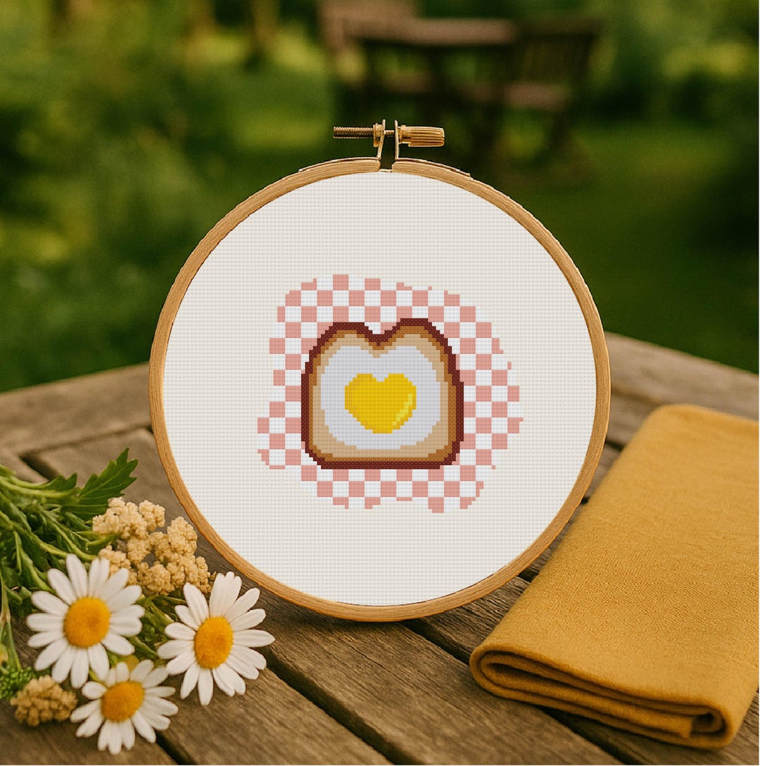 Toast Cross Stitch Pattern ,sunny Side up Cross Stitch, Egg Cross ...
