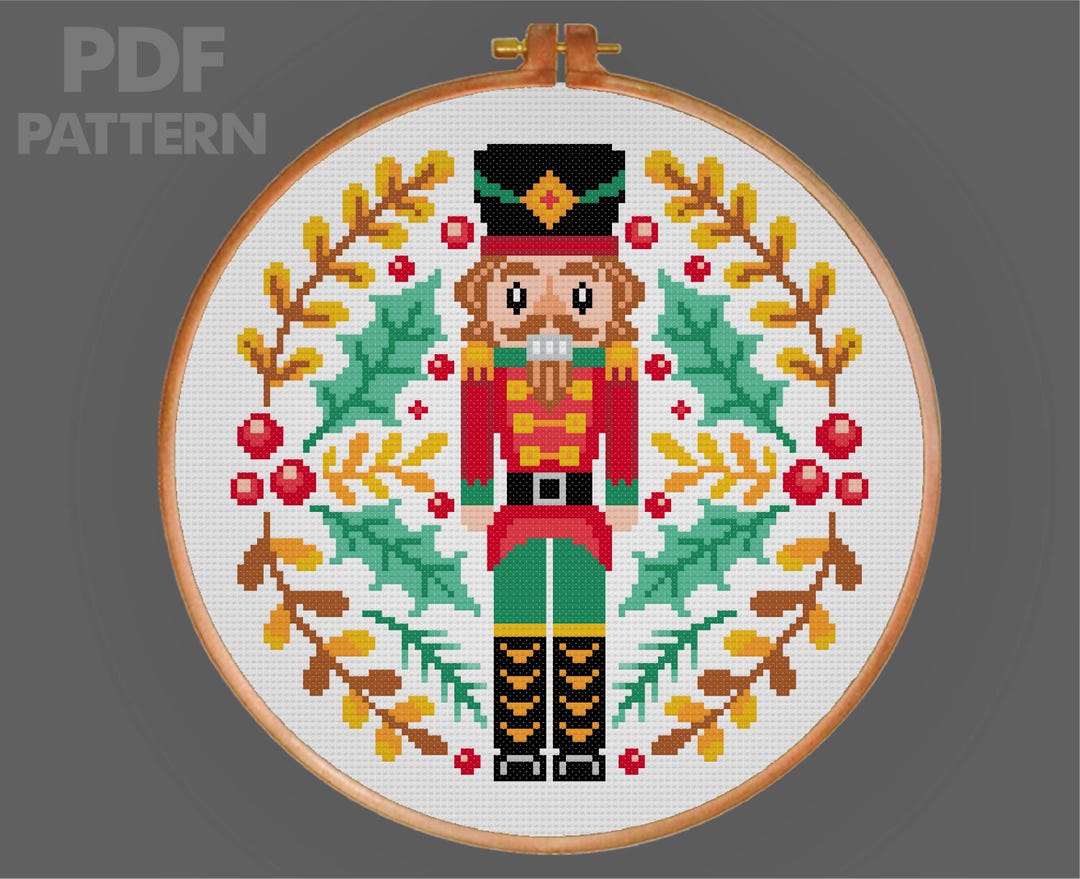 Christmas Nutcracker Cross Stitch Pattern Christmas Plants Cross Stitch ...