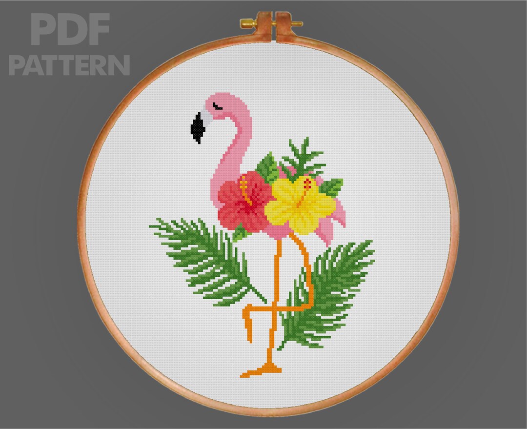 Flamingo Cross Stitch Pattern Summer Vibes Cross Stitch PDF Pattern ...