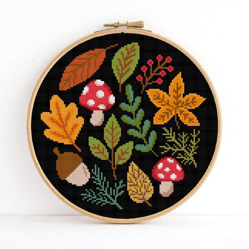 Leaf Cross Stitch Pattern Flower Cross Stitch Green Leaves - Etsy
