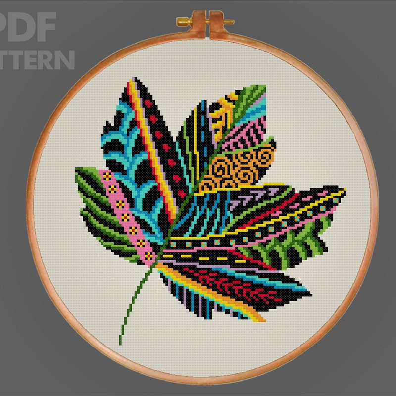 Leaf Cross Stitch Pattern - Etsy