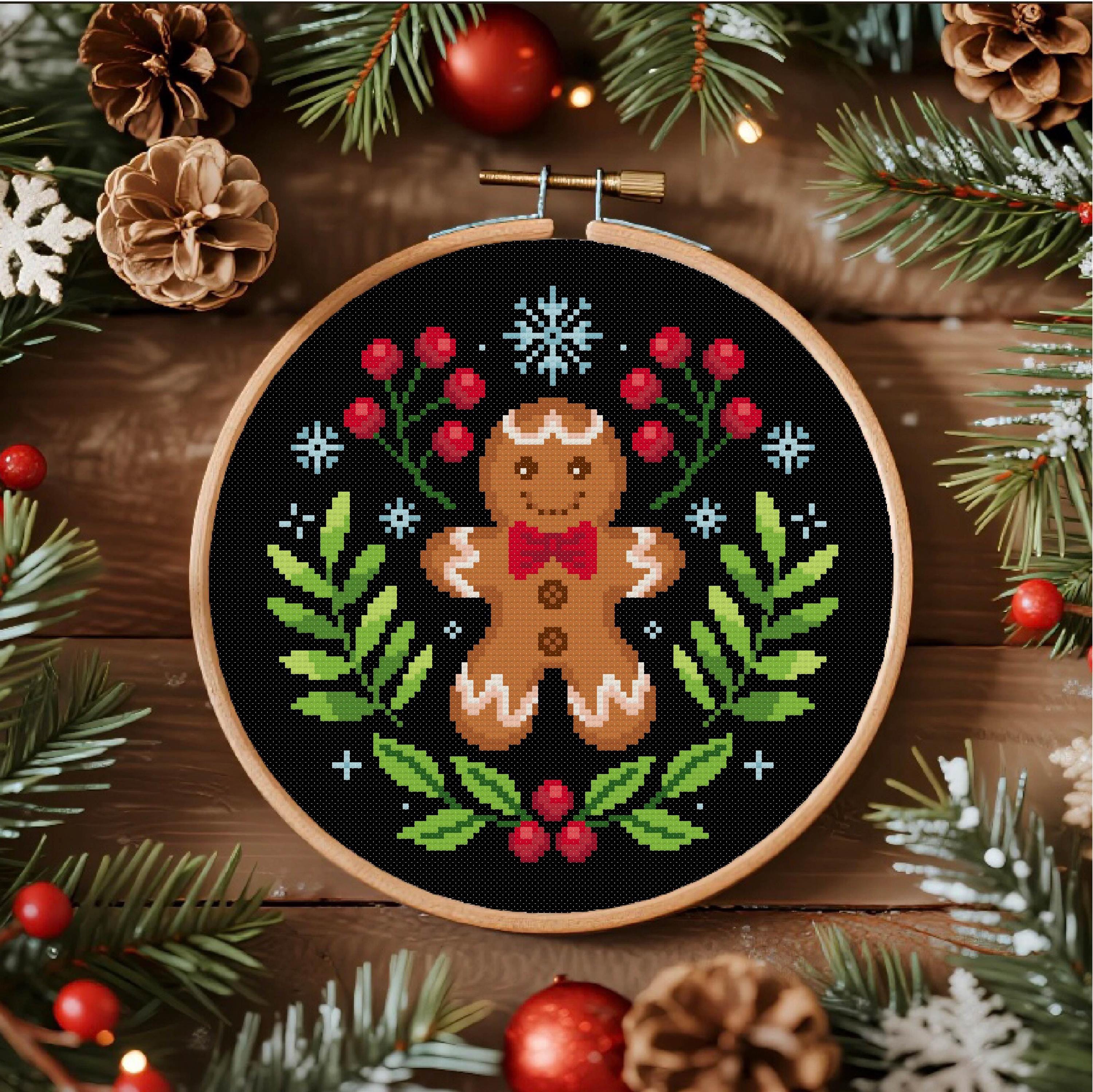 Gingerbread Man Cross Stitch Pattern Winter Cross Stitch Christmas ...
