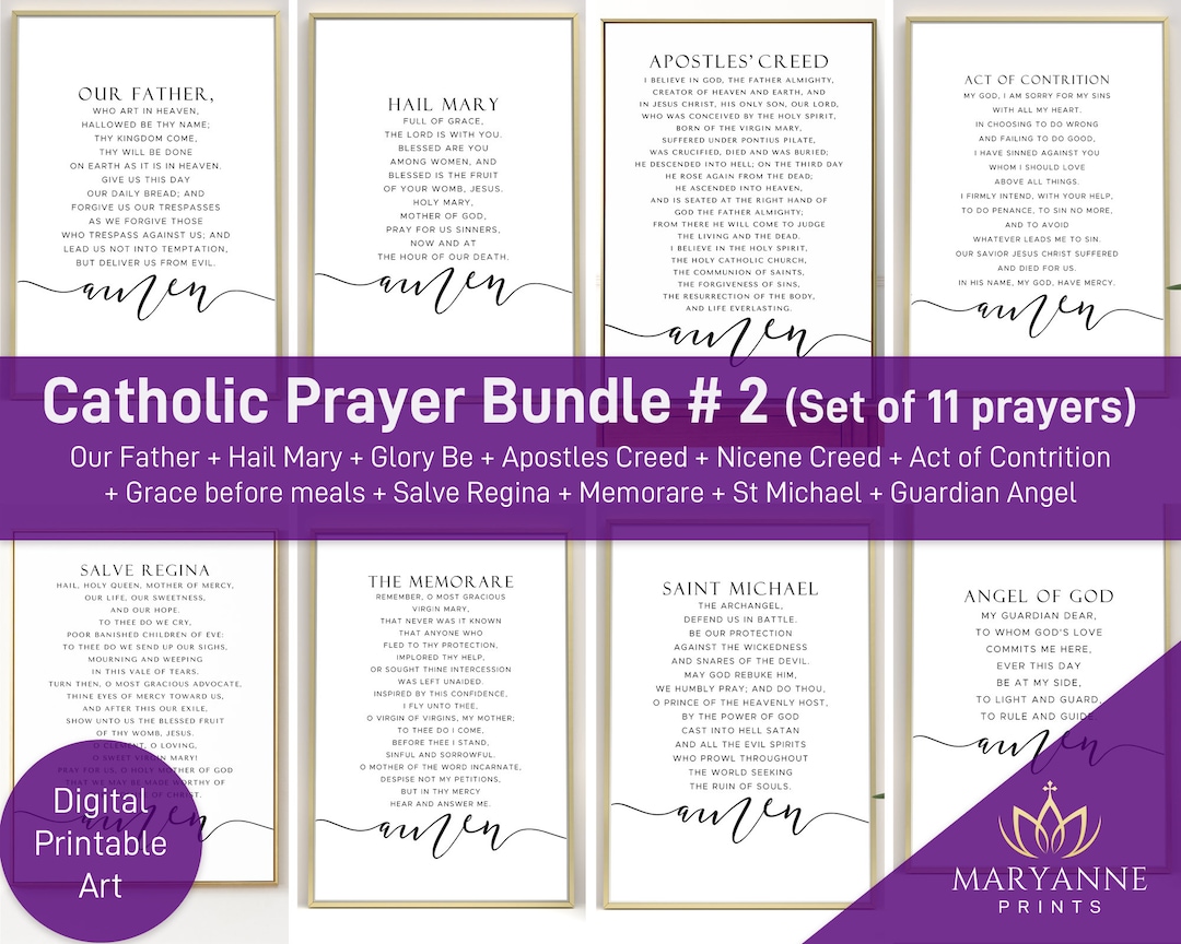 Catholic Prayers Bundle, Common Catholic Prayers, Basic Catholic ...