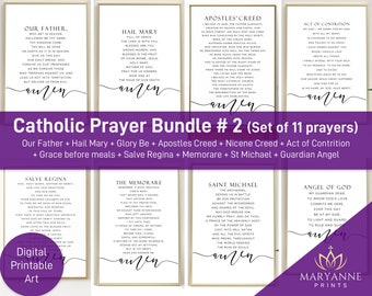 Catholic Prayers Card Bundle, Instant Download, Printable Catholic Prayers for Kids, Our Father ...