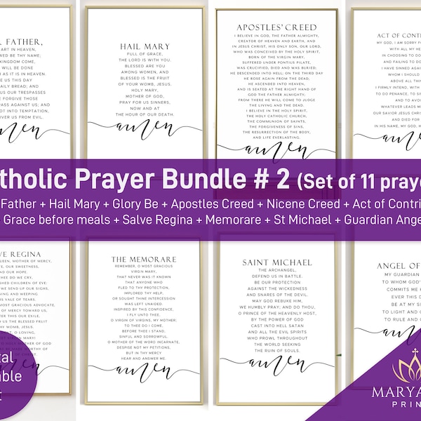 Basic Catholic Prayers Printable - Etsy