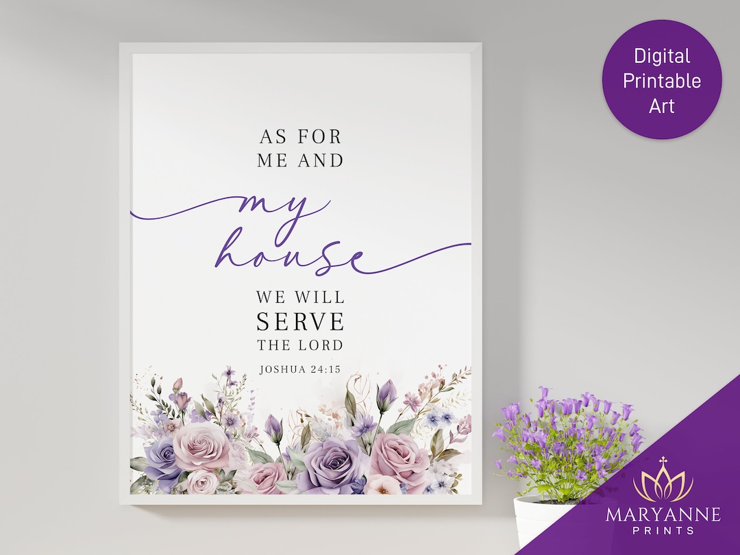 Printable Bible Verse, Joshua 24:15 Bible Quote, Scripture Print ...