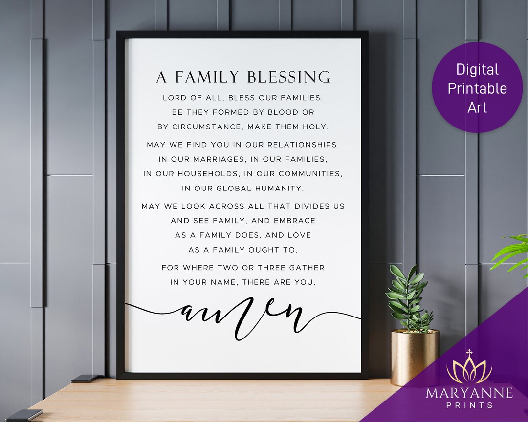 Family Blessing Prayer, Christian Prayer for Family Blessing, Christian ...
