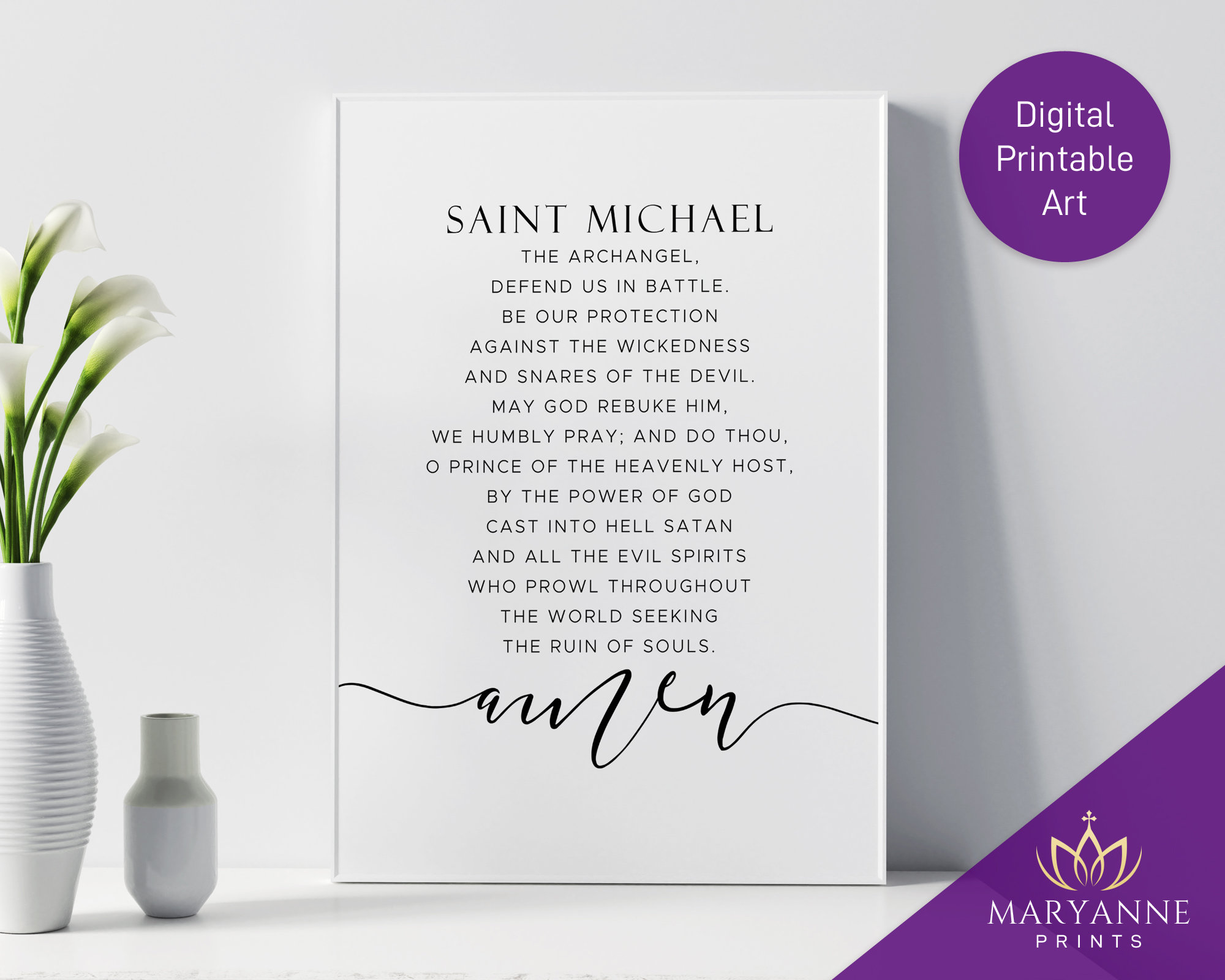 St Michael Prayer Printable: Catholic Wall Art (digital Download) - Etsy