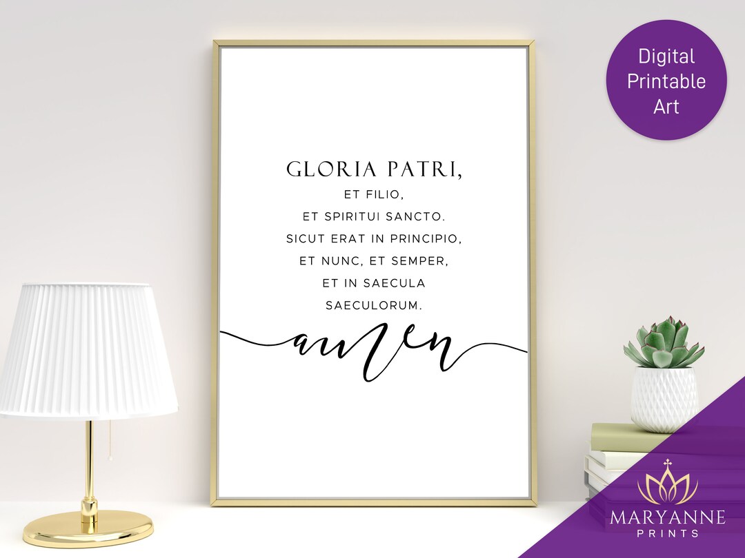 Gloria Patri Latin Prayer, Catholic Wall Art (digital Download) - Etsy