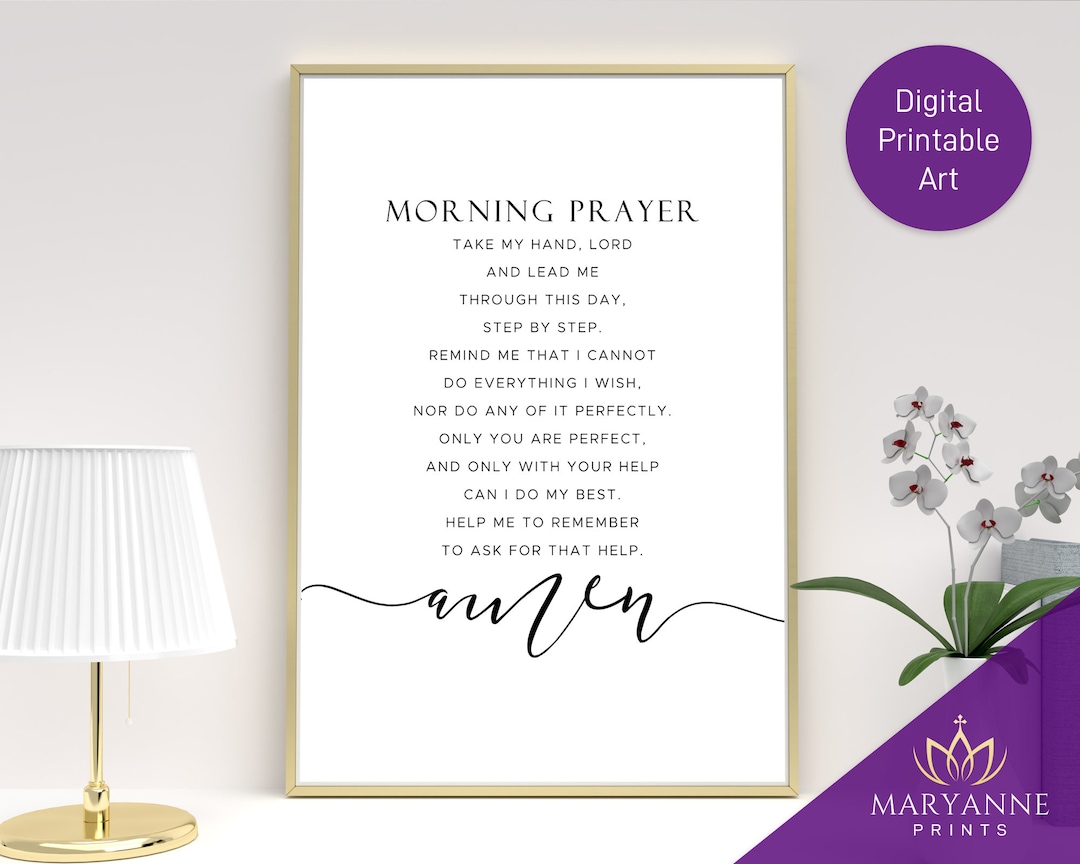 Morning Prayer, Take My Hand Lord, Christian Prayer, Catholic Wall Art ...