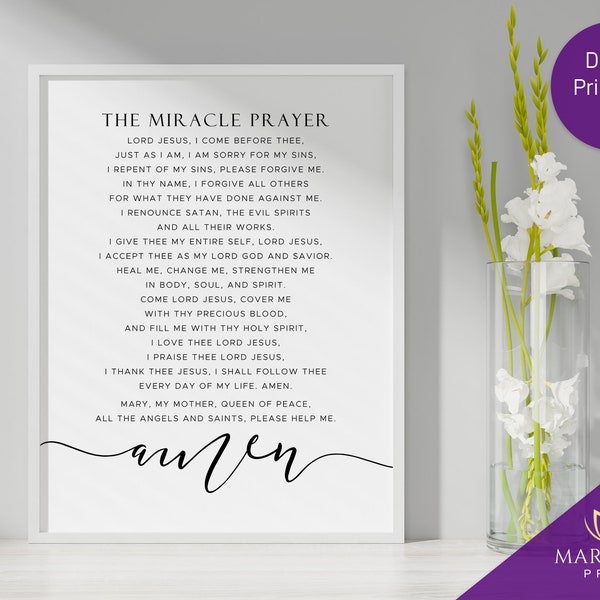 The Miracle Prayer Card - Etsy