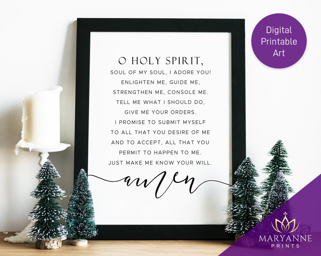 O Holy Spirit Prayer Printable, Cardinal Mercier Prayer, Catholic ...