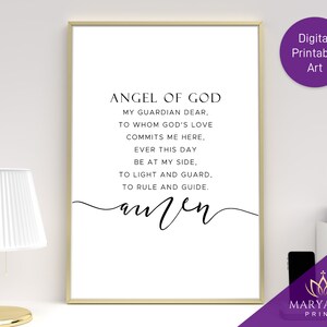 Guardian Angel Prayer, Angel of God, Catholic Prayer, Catholic Wall Art ...
