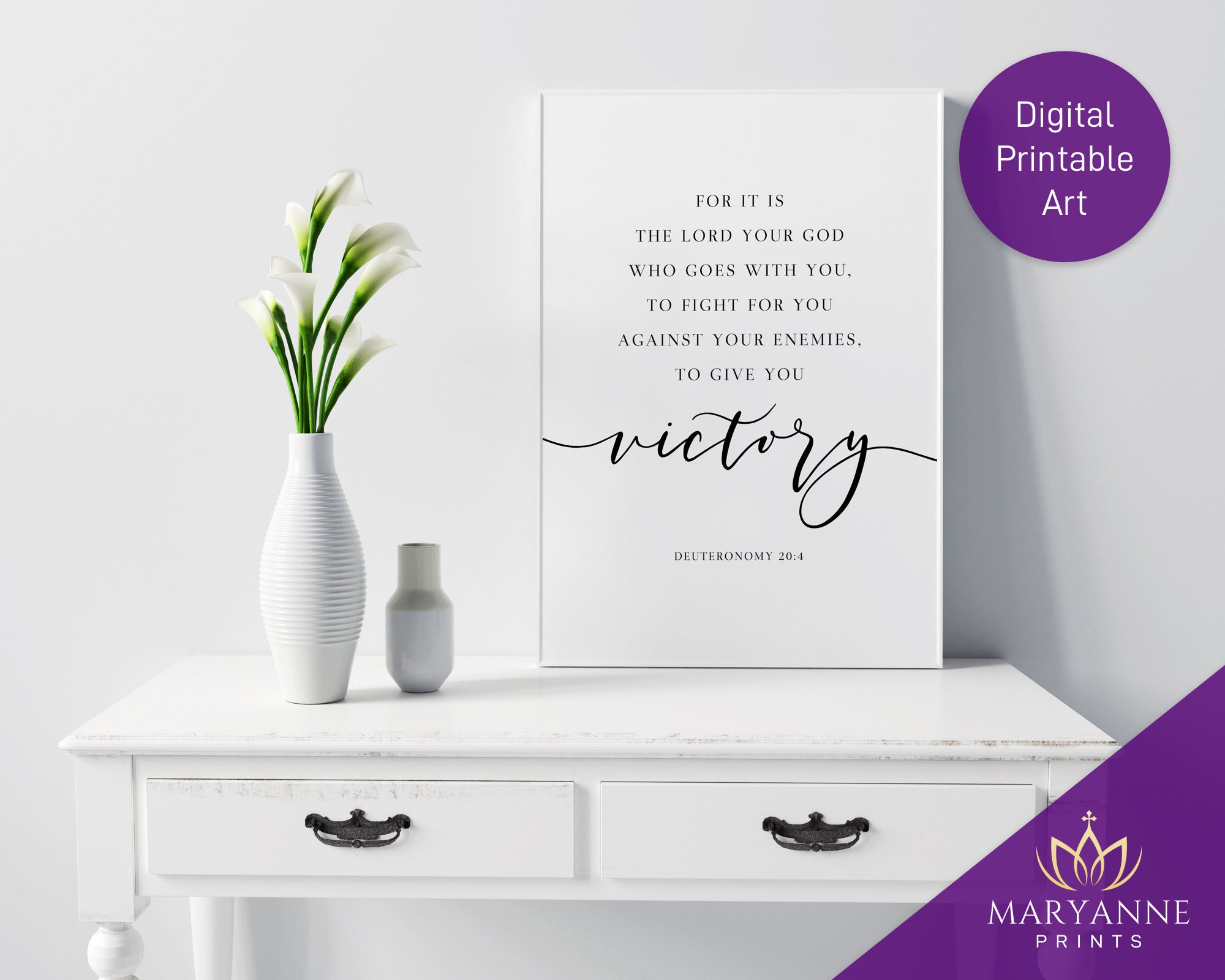 Deuteronomy 20:4 Bible Verse Printable Wall Art, Give You Victory ...