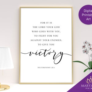 Deuteronomy 20:4 Bible Verse Printable Wall Art, Give You Victory ...