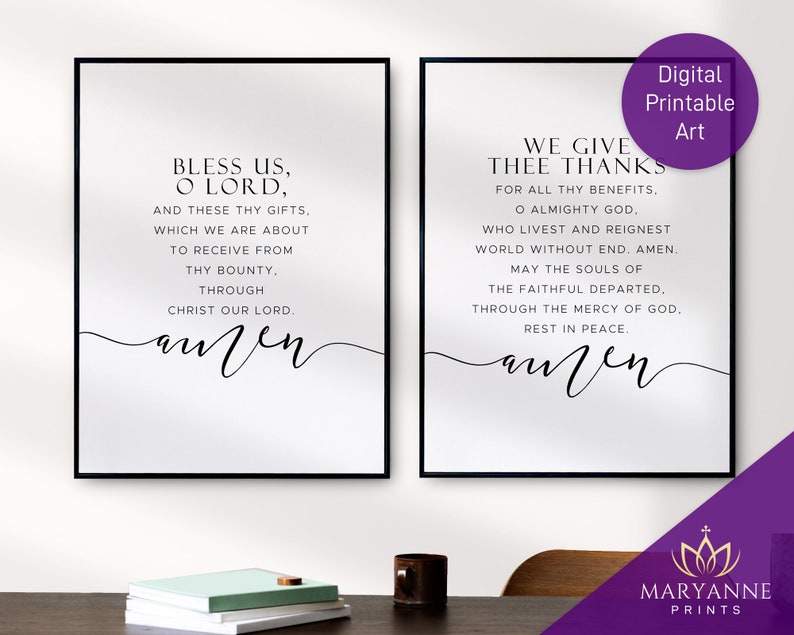 Grace Before and After Meals Prayer Before Eating Catholic - Etsy