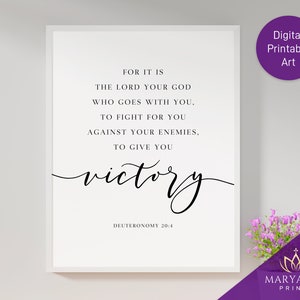 Deuteronomy 20:4 Bible Verse Printable Wall Art, Give You Victory ...