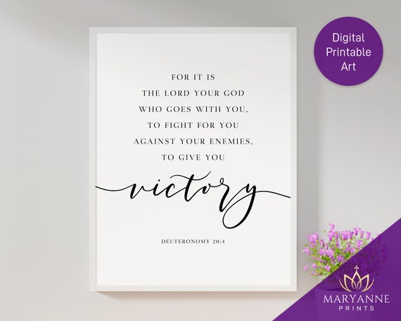 Deuteronomy 20:4 Bible Verse Printable Wall Art Give You | Etsy