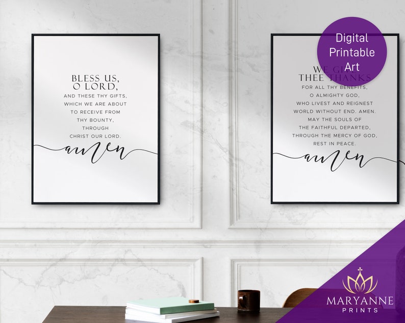 Grace Before and After Meals Prayer Before Eating Catholic - Etsy