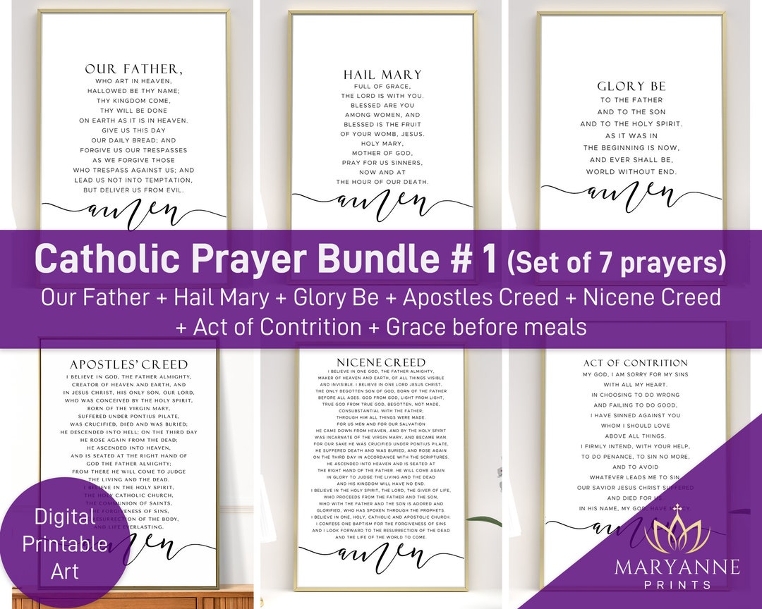 Catholic Prayers Bundle, Common Catholic Prayers, Basic Catholic ...