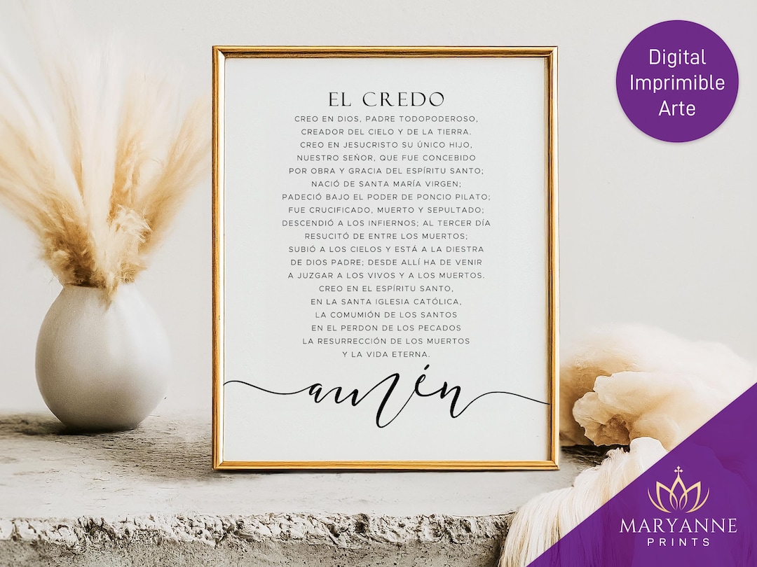 El Credo Prayer Printable: Spanish Catholic Wall Art (digital Download ...