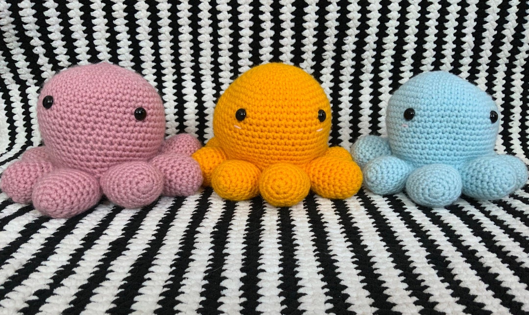 Crocheted Octopus, Plushie, Stuffed Animal, Crocheted Plushie, Stuffy ...