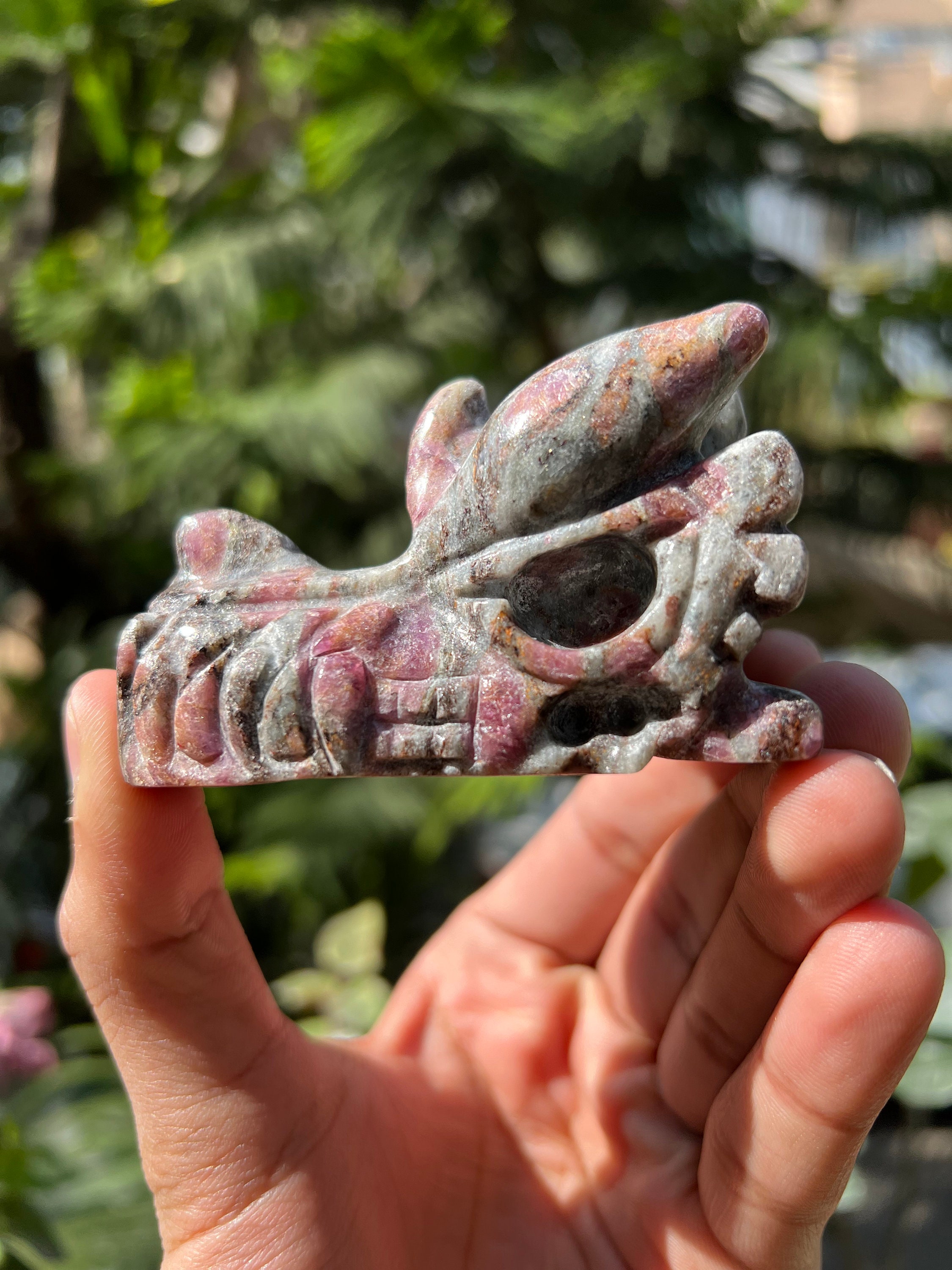 3 Inch Rhodonite Dragon 208 Grams Dragon Hand-carved in - Etsy