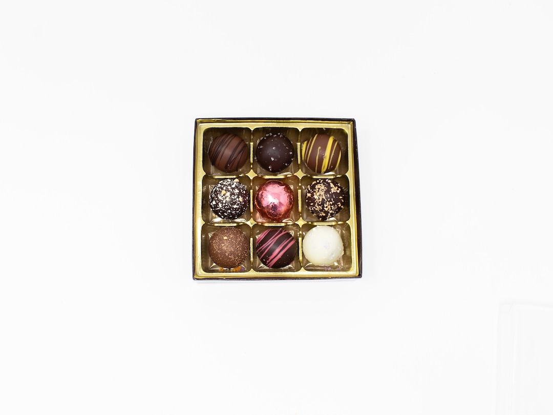 9 Piece Assorted Truffle Box - Etsy