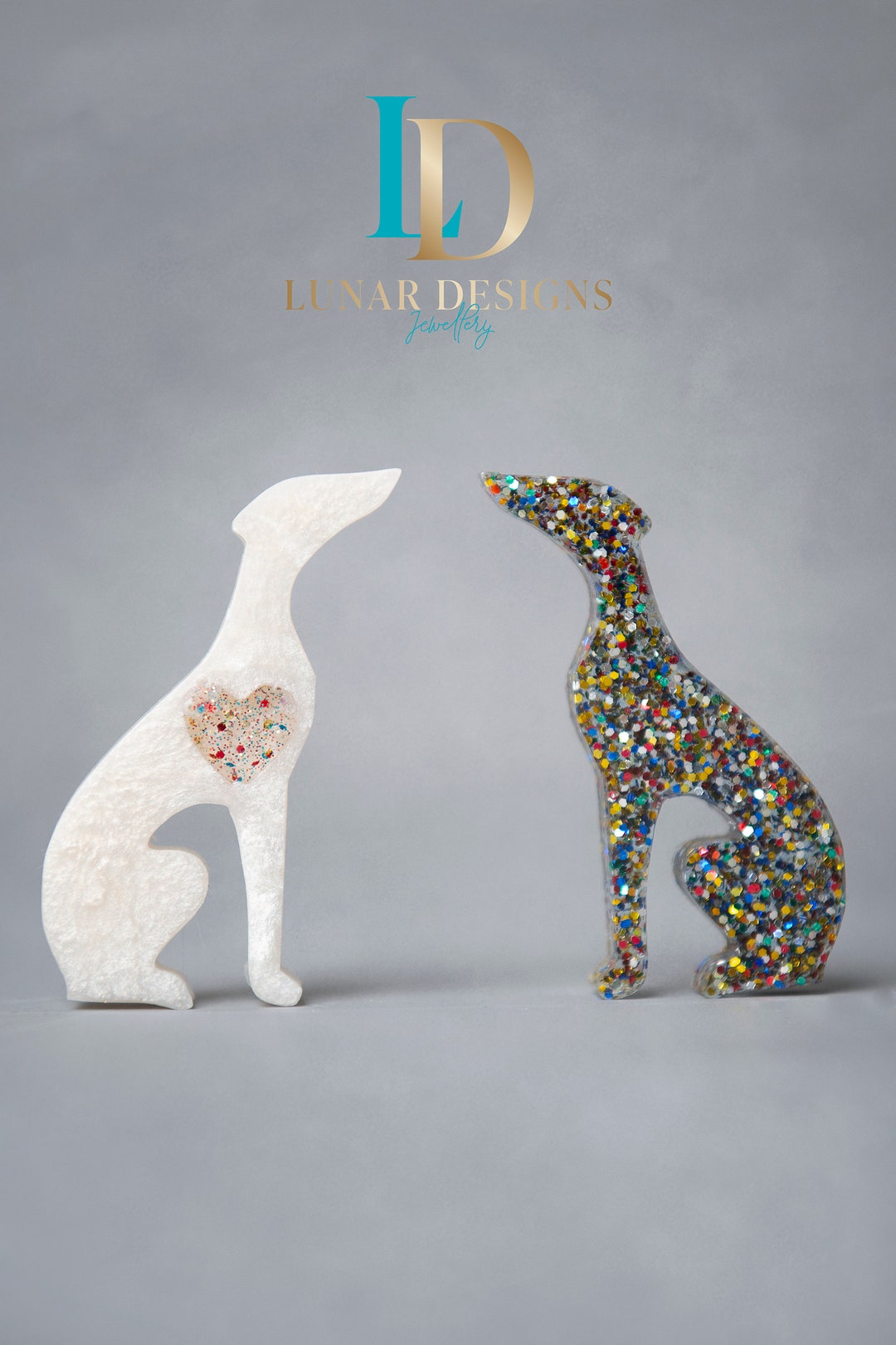 Gorgeous Little Whippet Greyhound Lurcher Pair of Ornaments Made From ...