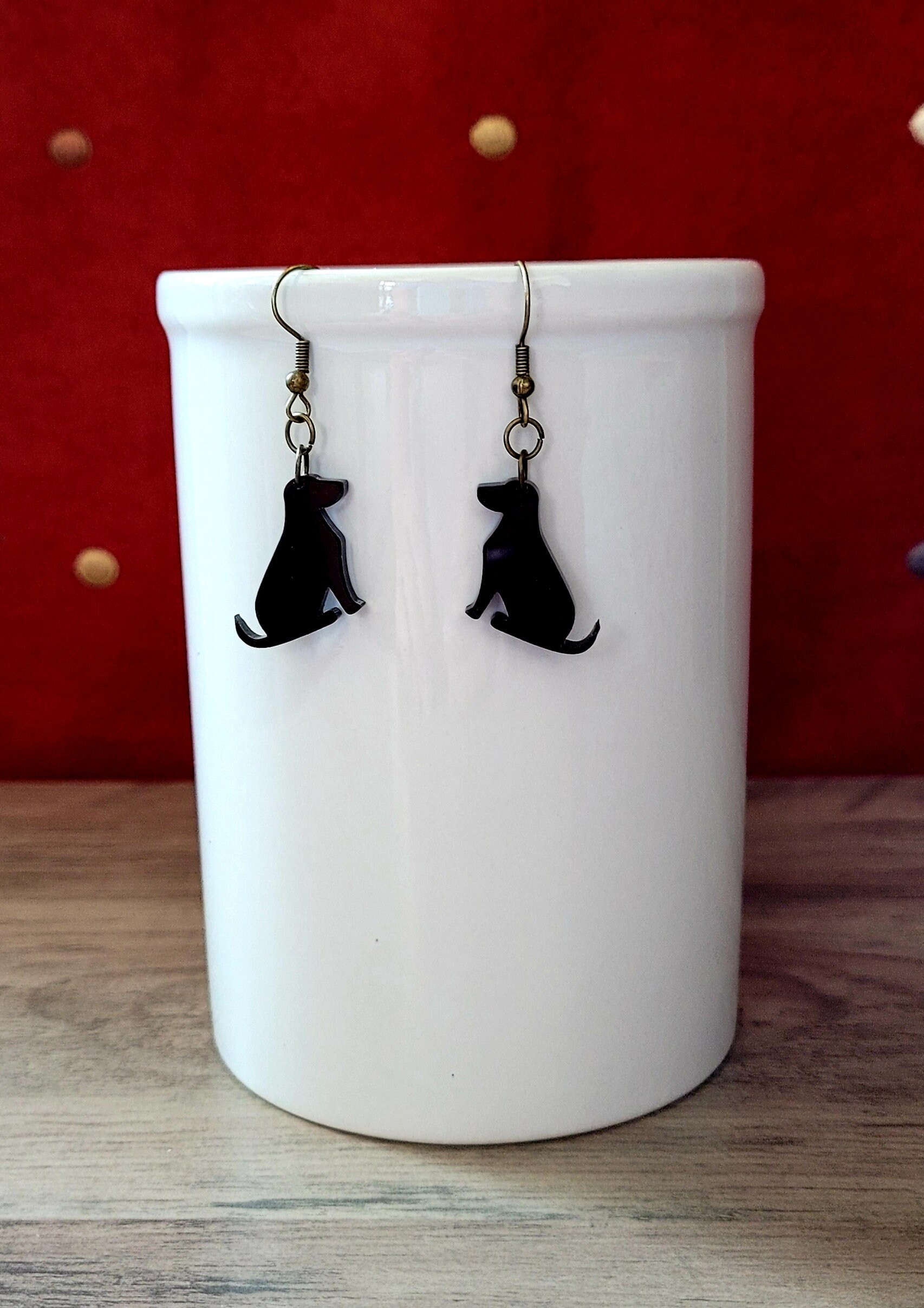 Black Lab Earrings - Etsy