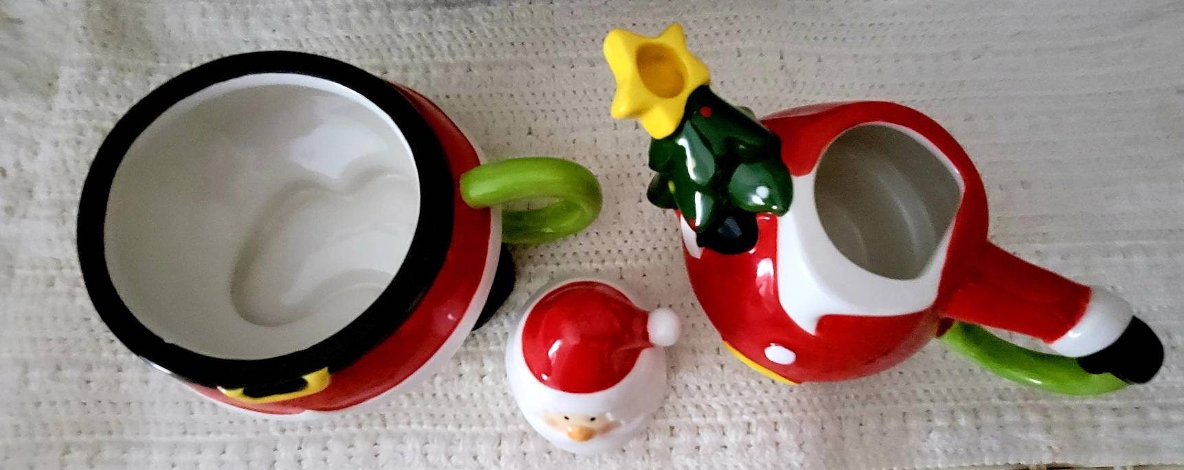 Tea for One Bella Casa by Ganz Santa Teapot and Cup With Lid - Etsy