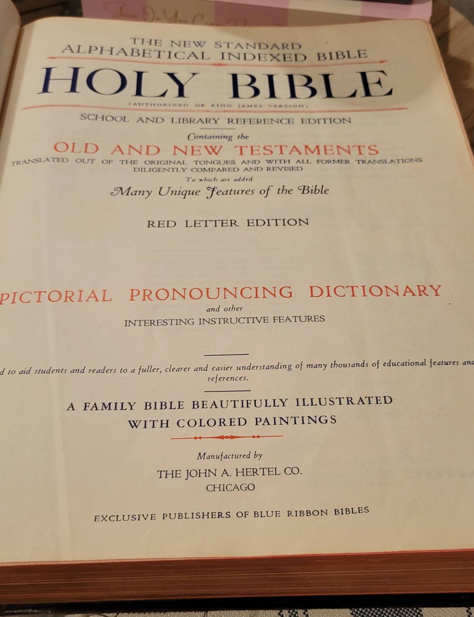 Bible New Standard 1951 Reference Bible Blue Ribbon Reference Edition ...
