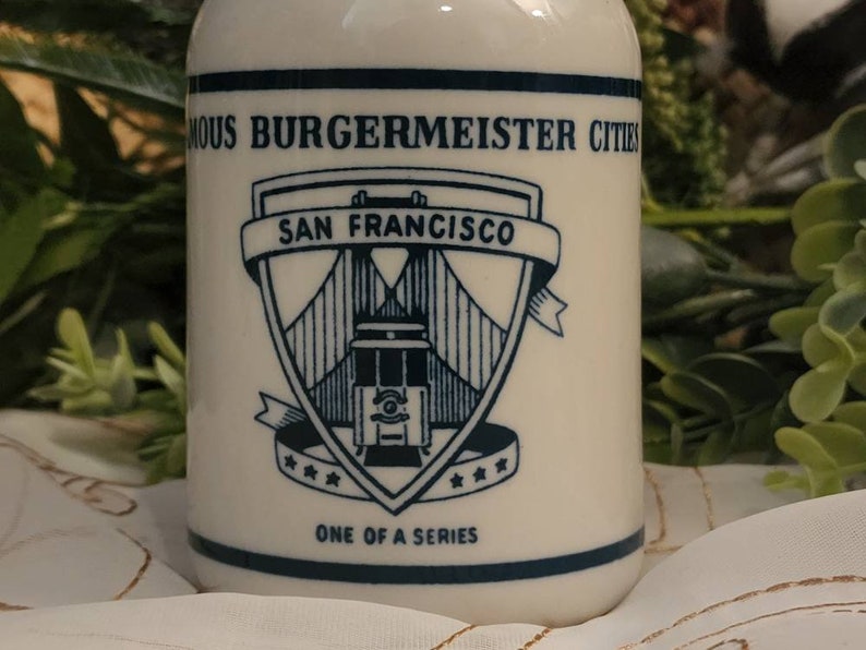 Vintage Burgermeister Burgie Beer Ceramic Bottle San Francisco Theodore Hamm Brazil Made ...