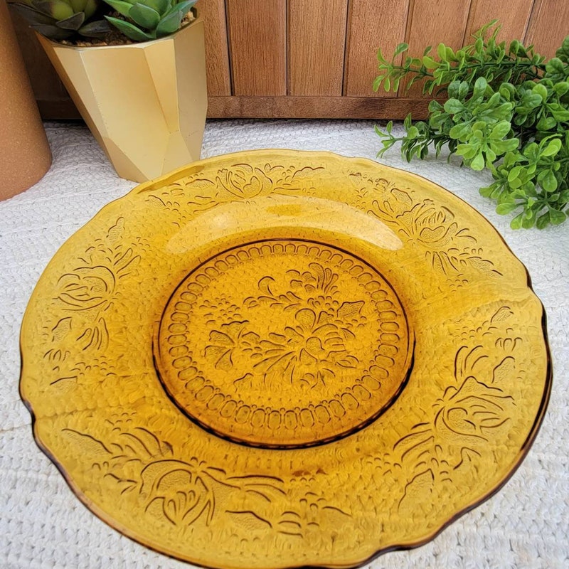 Amber Glass Plates - Etsy