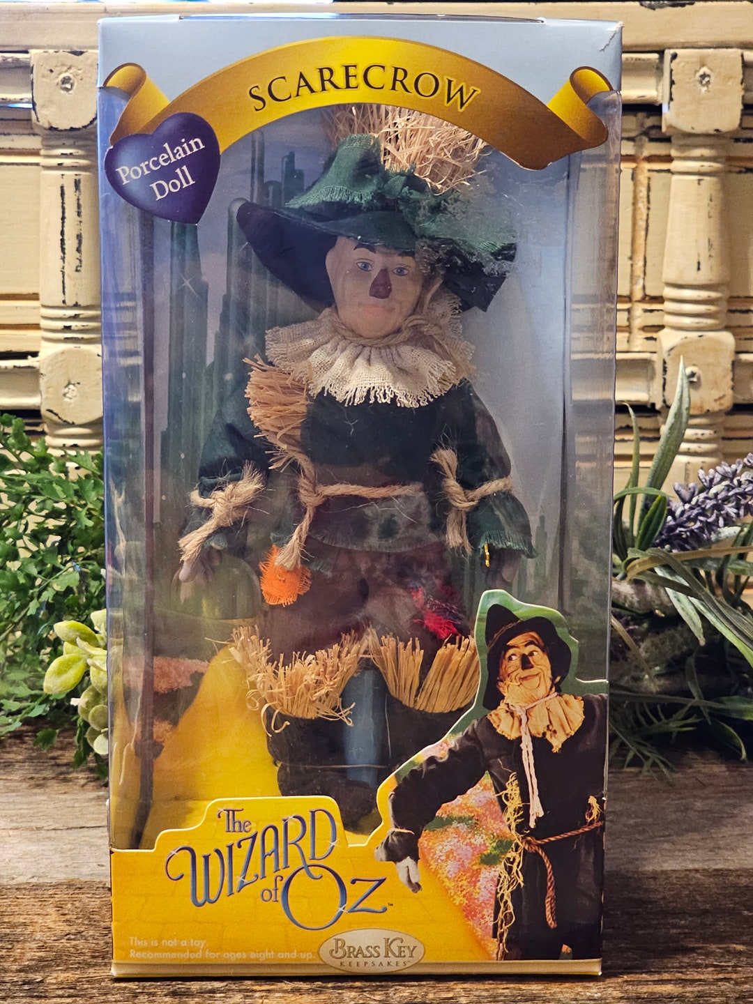 2005 Scarecrow Porcelain Doll. the Wizard of Oz Brass Key Keepsakes ...