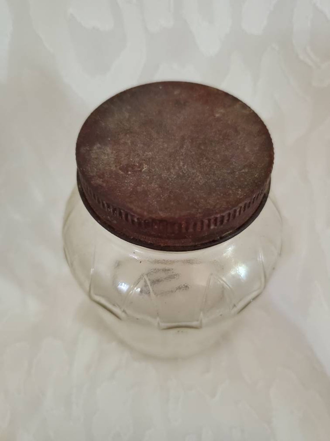 Antique French's Mustard Jar Clear Pressed Glass With Tin - Etsy