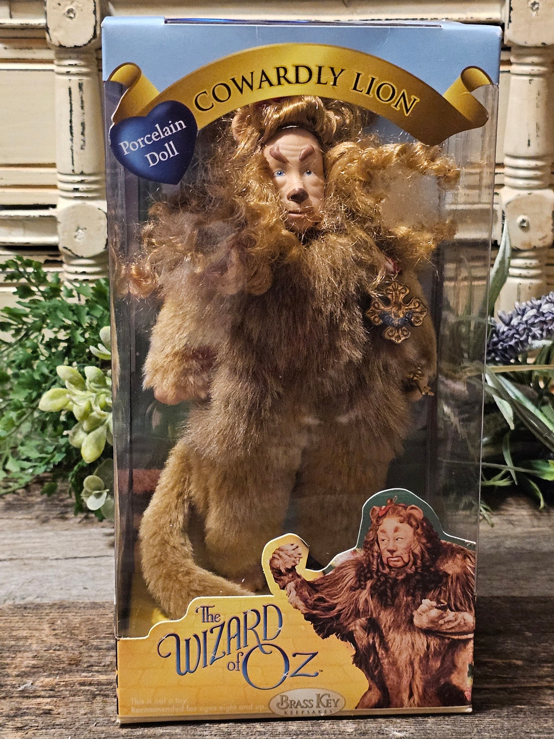 2005 Cowardly Lion Porcelain Doll. the Wizard of Oz Brass Key Keepsakes ...