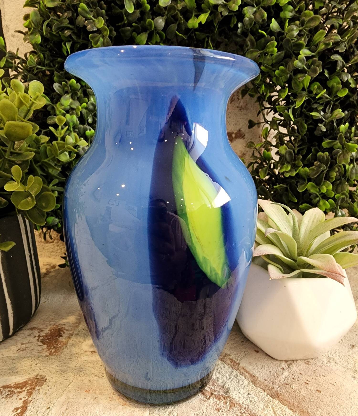 Vintage Hand Blown Blenko Glass Fire and Ice Vase Mid Century - Etsy