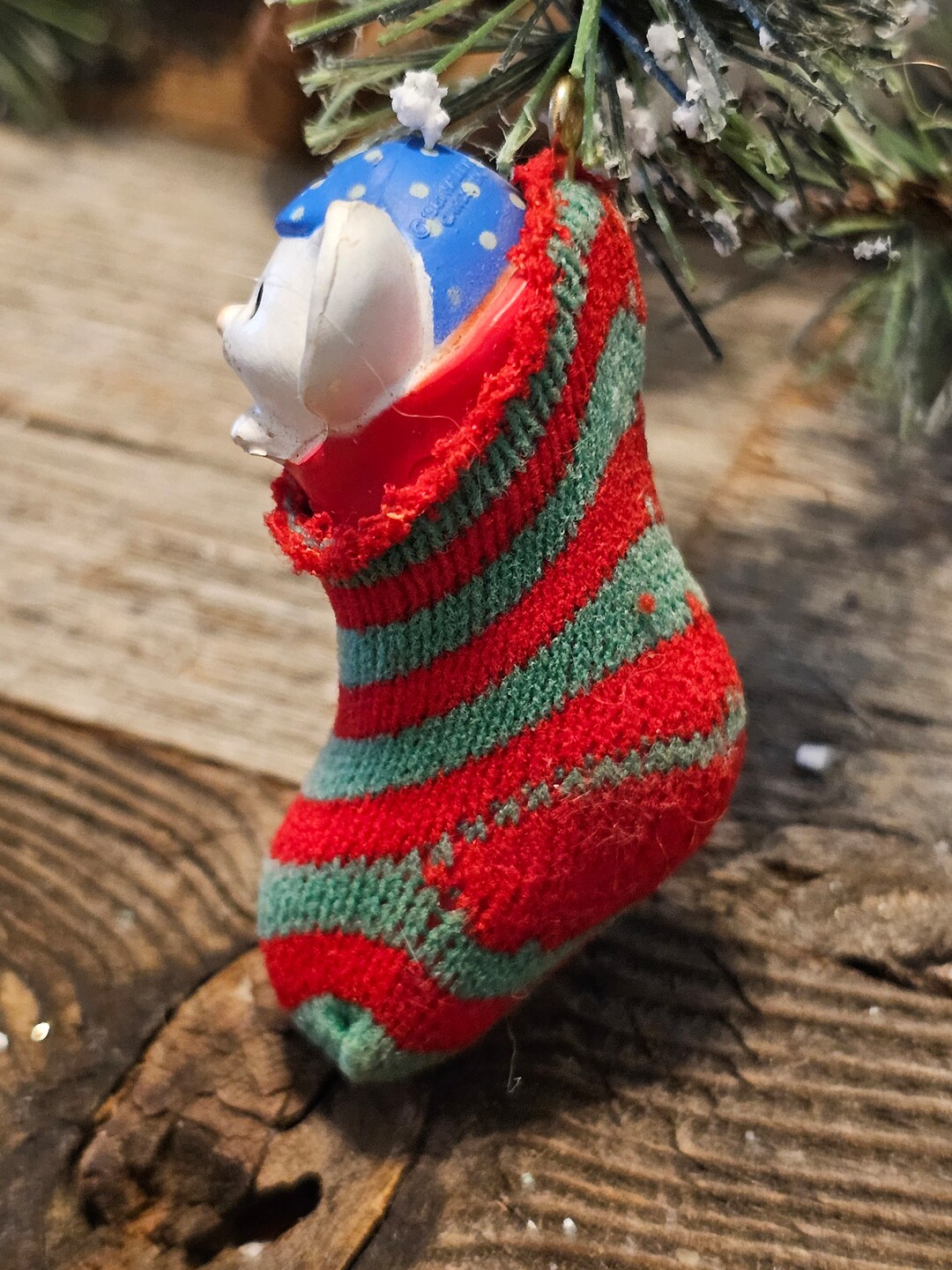 1981 the Stocking Mouse Hallmark Miniature Ornament - Etsy