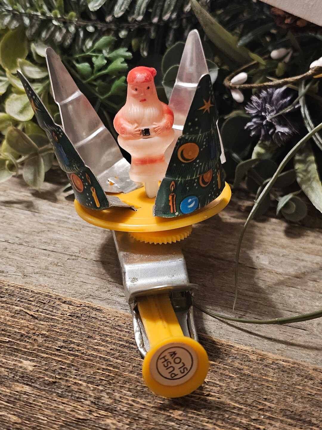 Vintage Santa Clause Tree Spinning Push Button Toy - Etsy